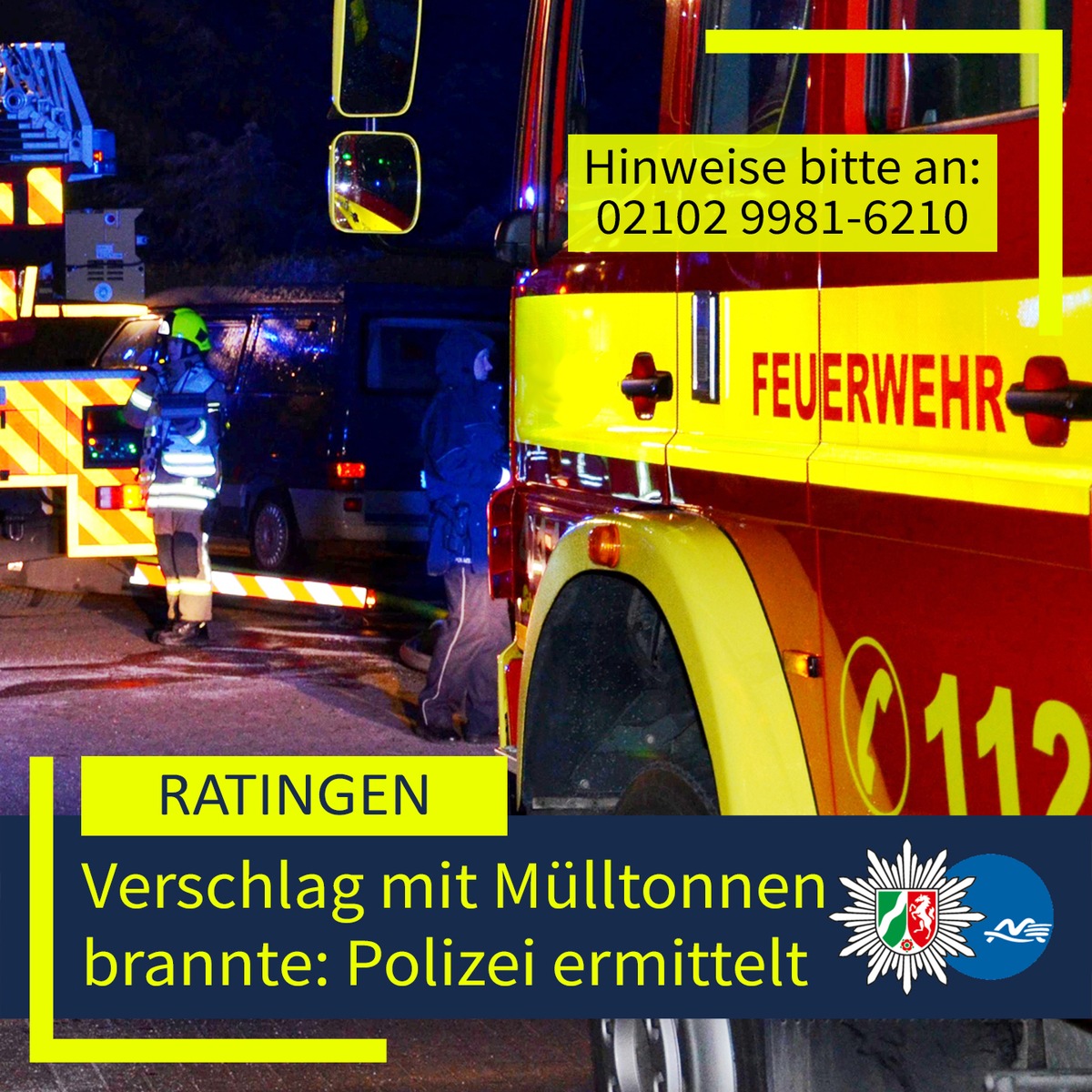 POL-ME: Verschlag mit mehreren Mülltonnen brannte: Polizei ermittelt ...