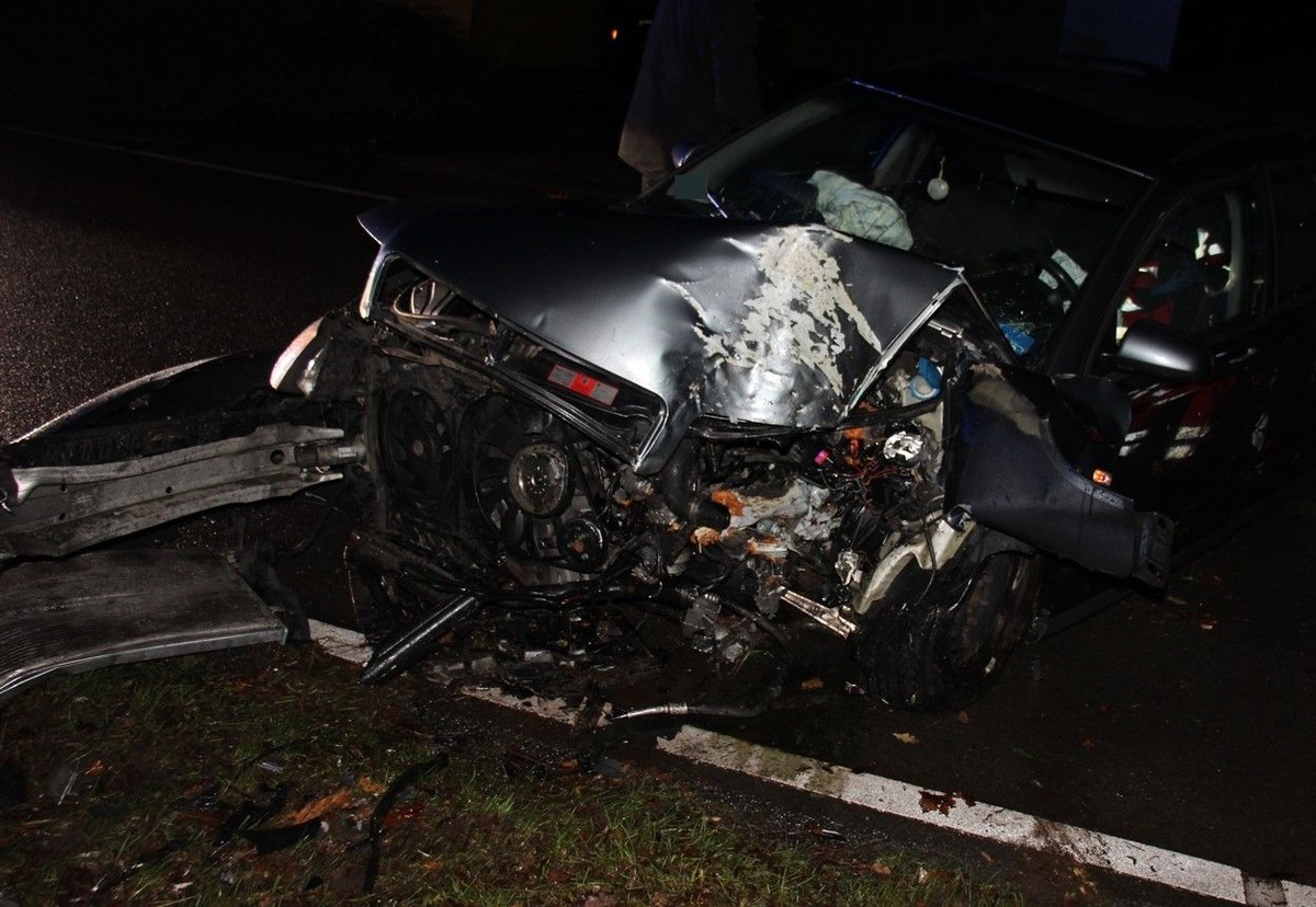 POL-MI: Audi prallt gegen Baum: 21-Jähriger verletzt | Presseportal